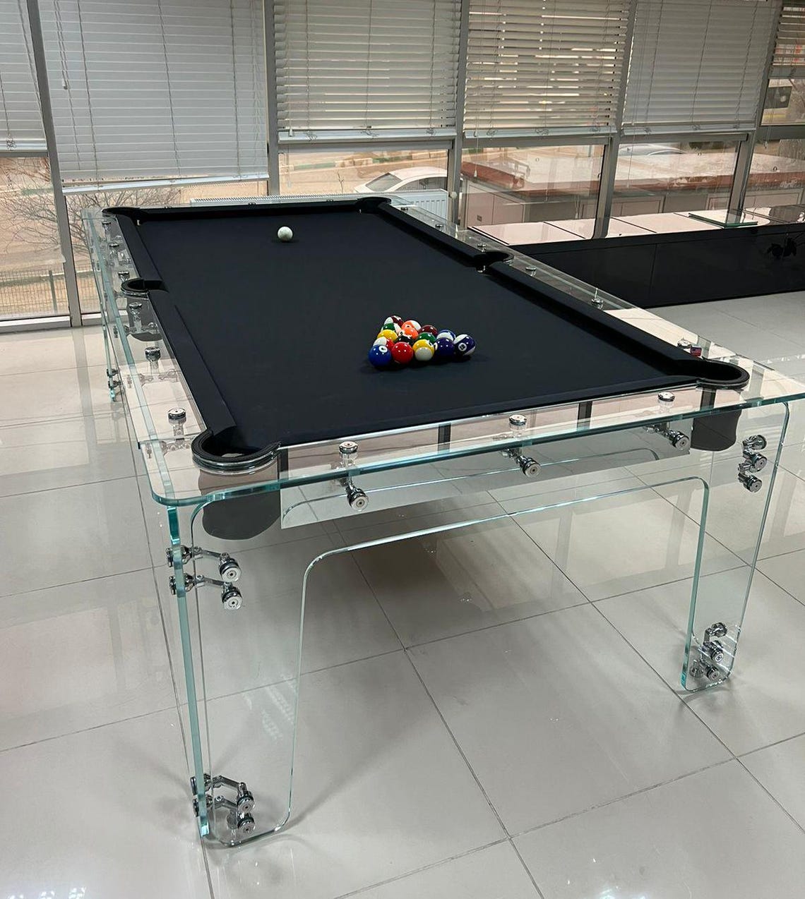 Handmade Tempered Glass Billiard Table: Modern Luxury Design - Etsy
