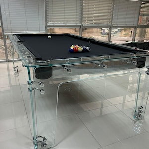 Handmade Tempered Glass Billiard Table: Modern Luxury Design - Etsy