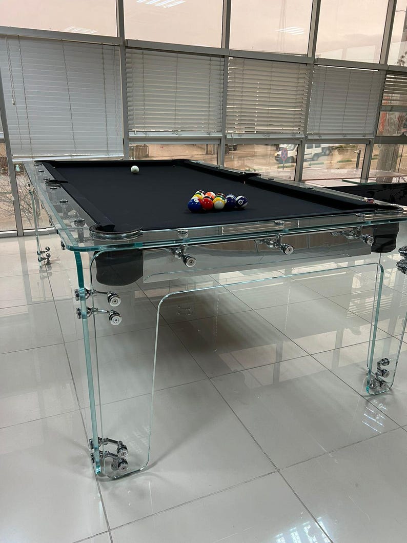 Handmade Tempered Glass Billiard Table: Modern Luxury Design - Etsy