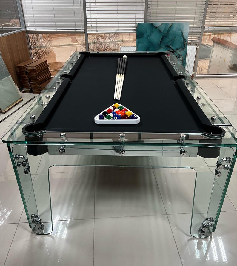 Handmade Tempered Glass Billiard Table: Modern Luxury Design - Etsy