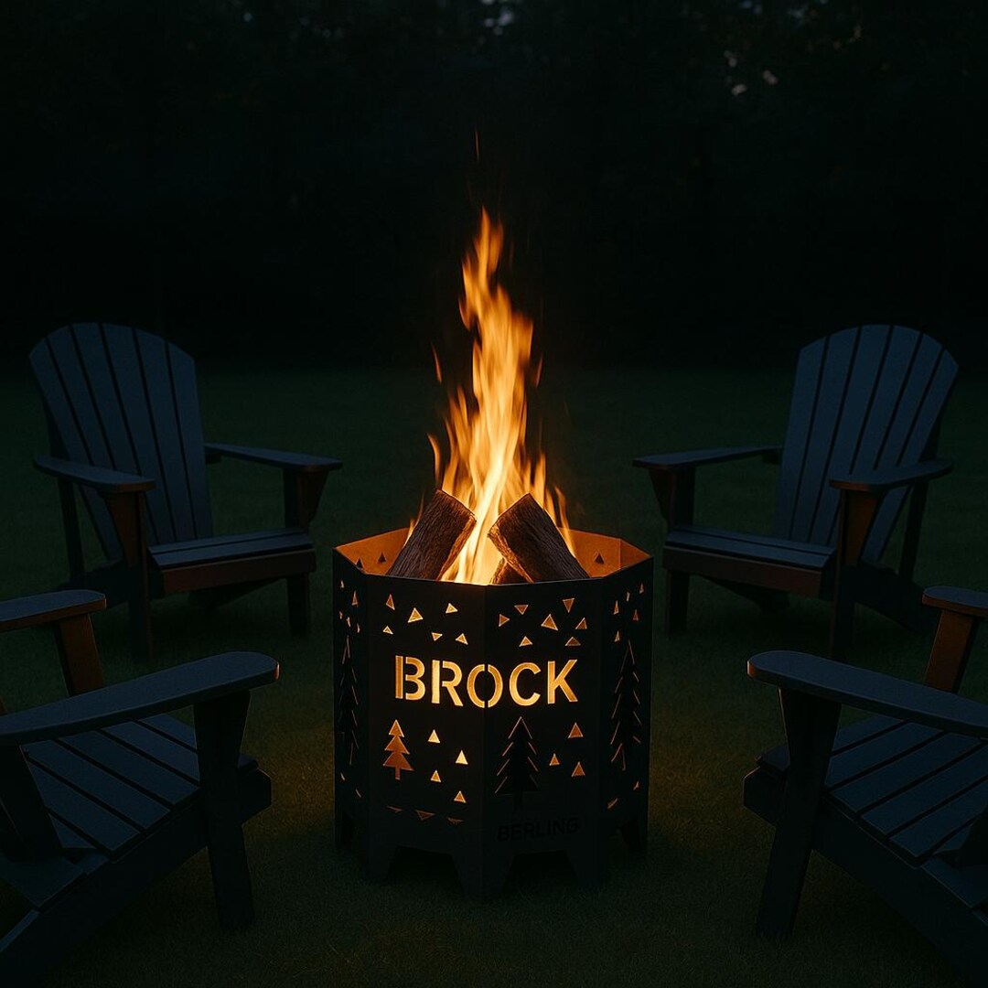Custom Fire Pit With Name – Hexagon Metal Firepit – Personalized ...
