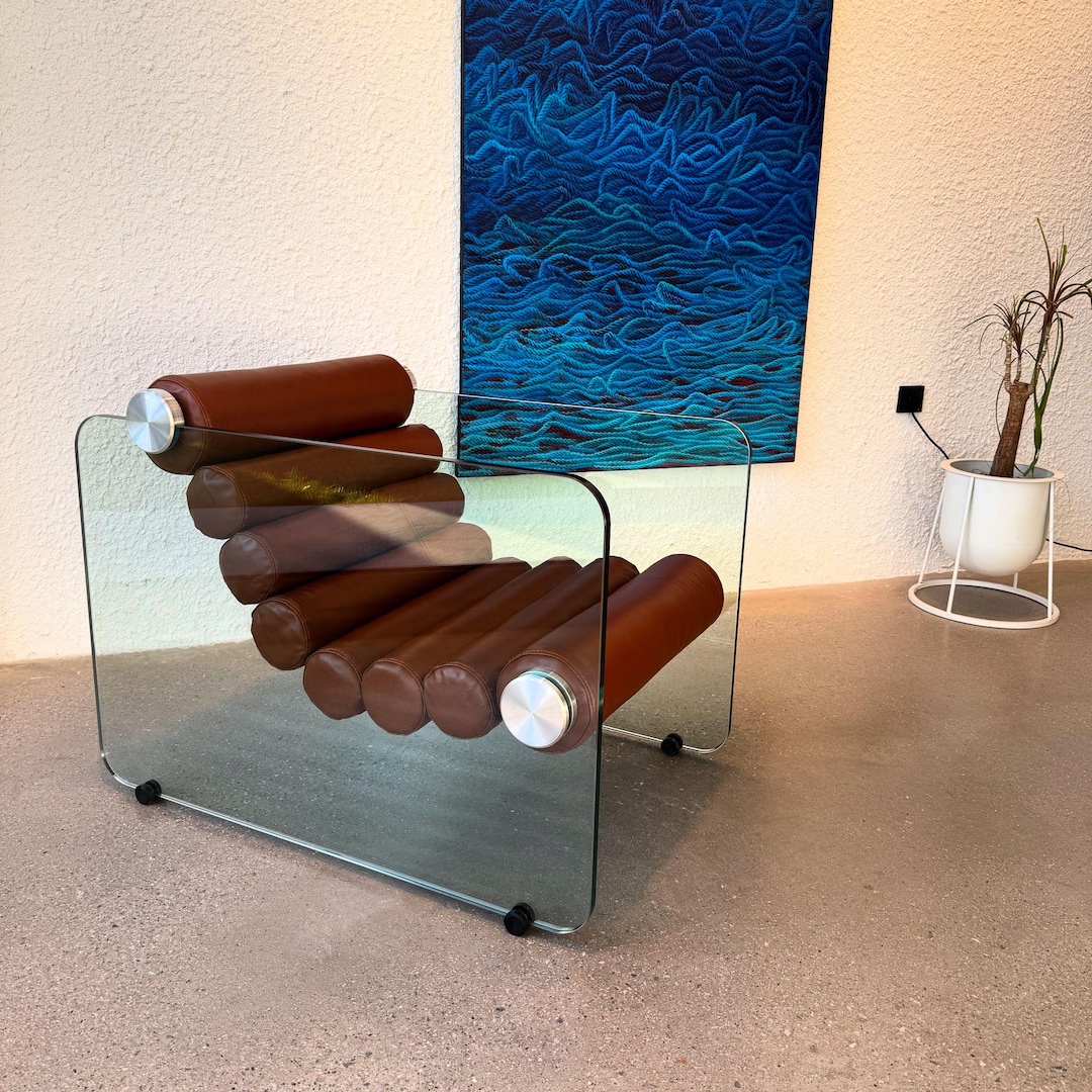 Futuristic Tempered Glass Office Chair: Adjustable 3-stage Design - Etsy