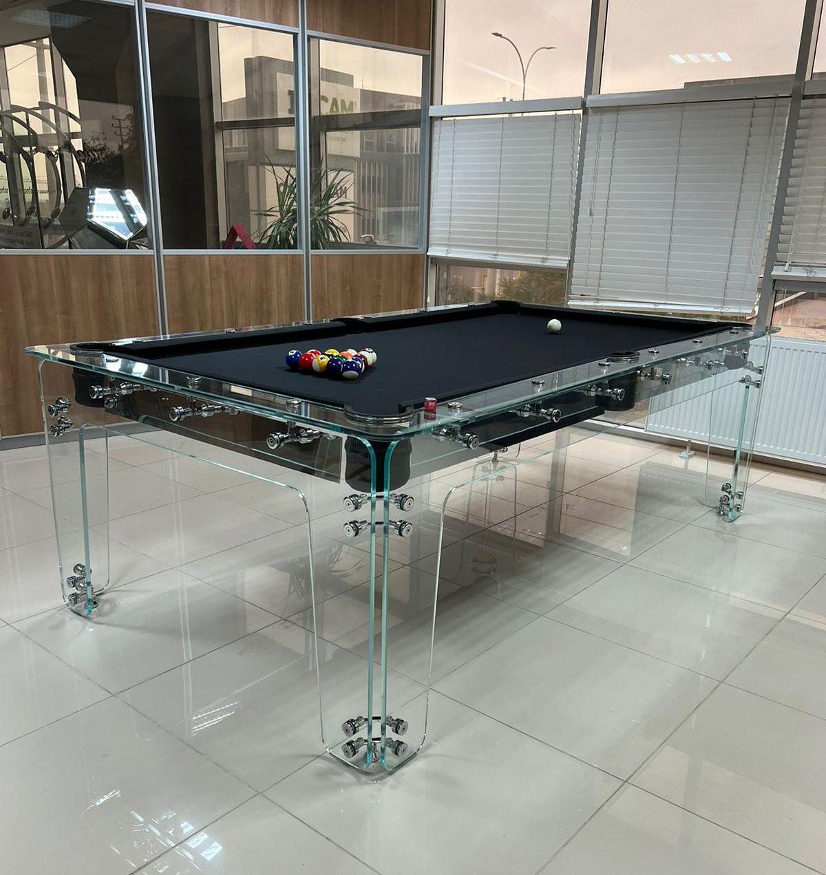 Handmade Tempered Glass Billiard Table: Modern Luxury Design - Etsy