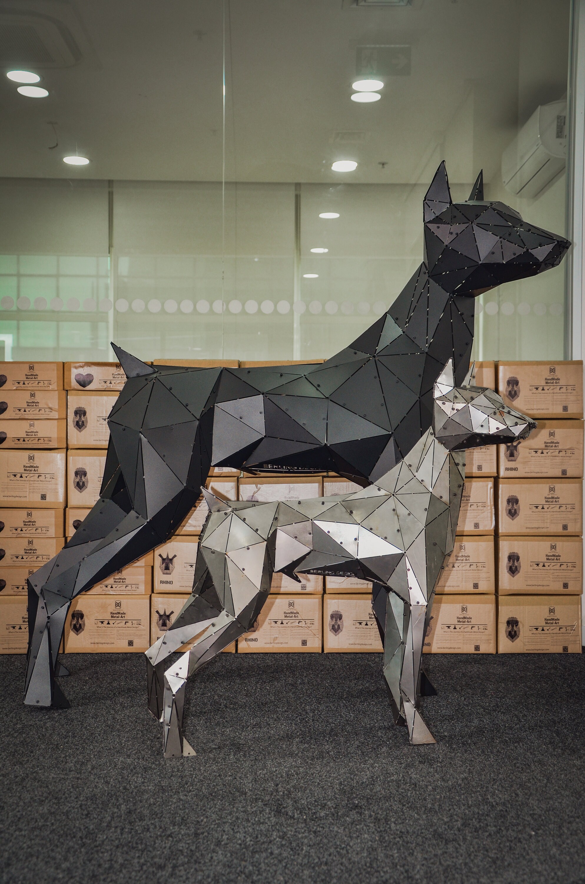 3D Metal Doberman Sculpture: Modern Geometric Dog Art - Etsy