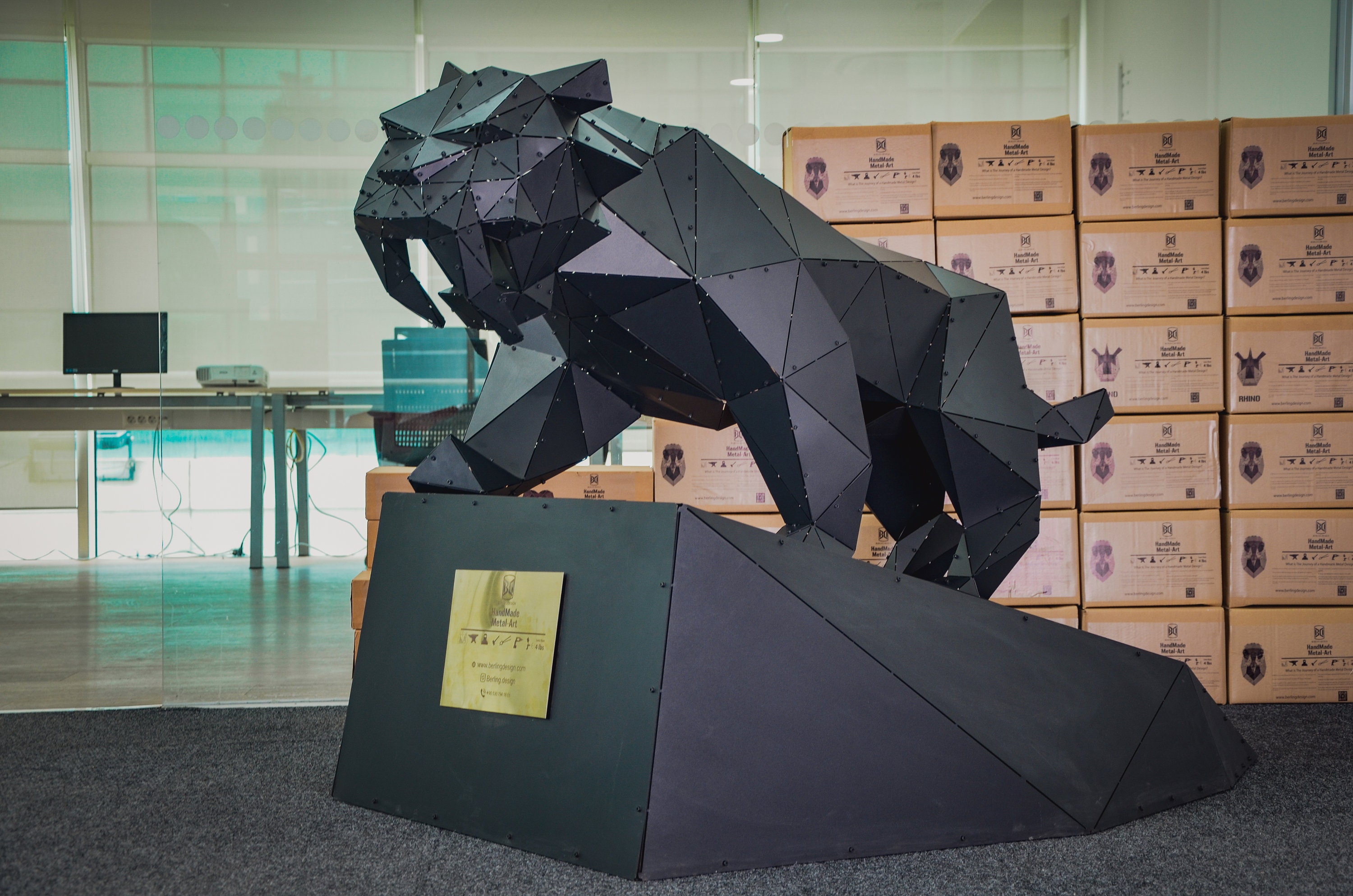 3D Metal Tiger Sculpture, Fine Art Statue, Garden Home Decor, Animal ...