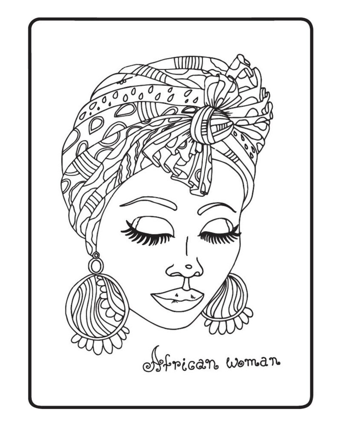 Beautiful Black Woman 5 Coloring Pages | Etsy