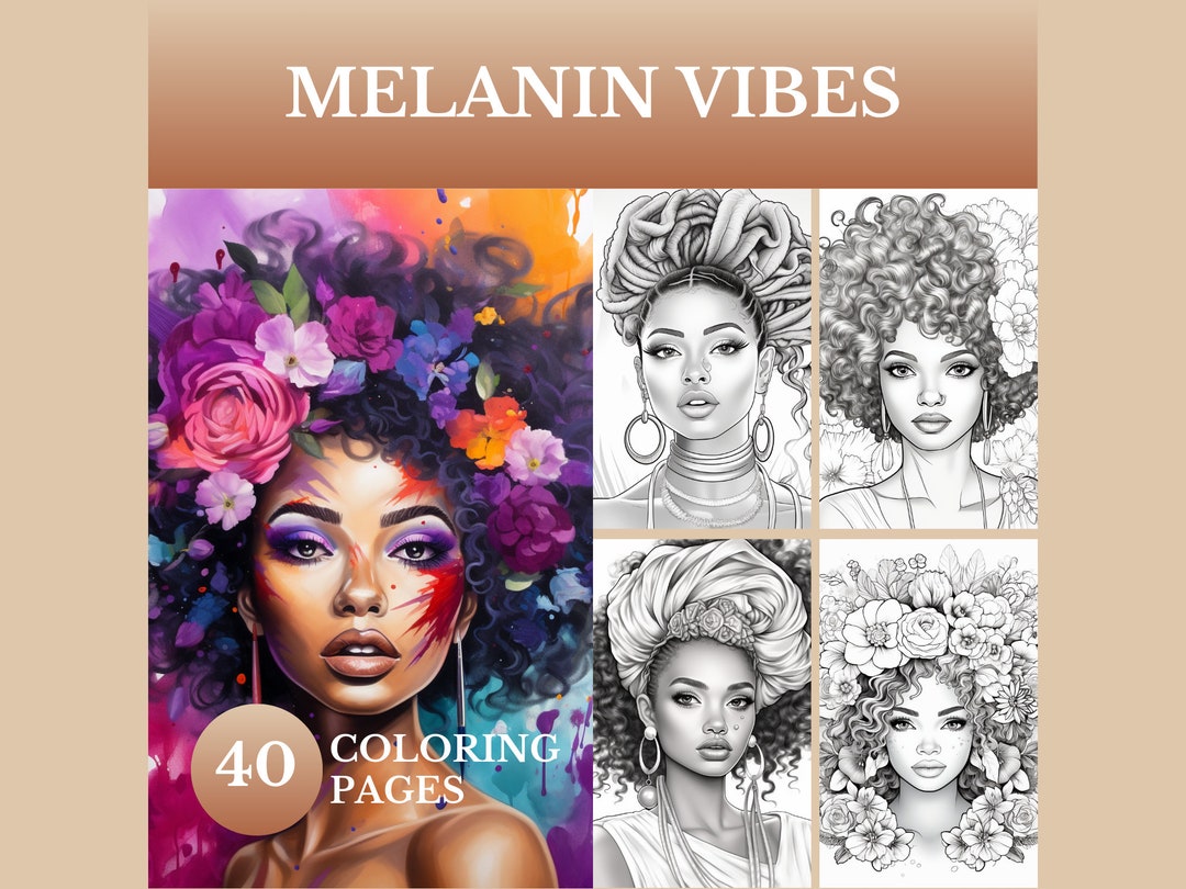 Melanin Vibes (instant Download) 40+ Coloring Pages - Etsy
