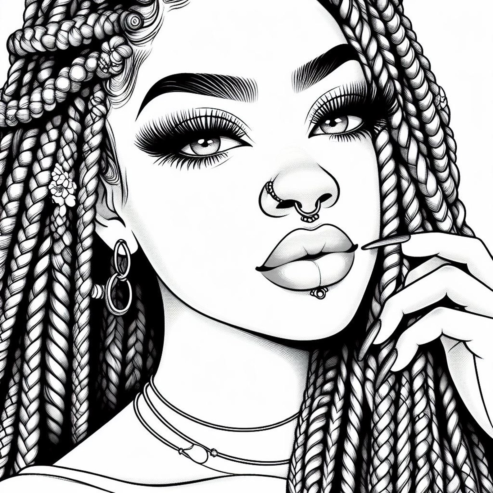 Empowered Braids Coloring Book - Instant Downloads Over 40 Images - Etsy
