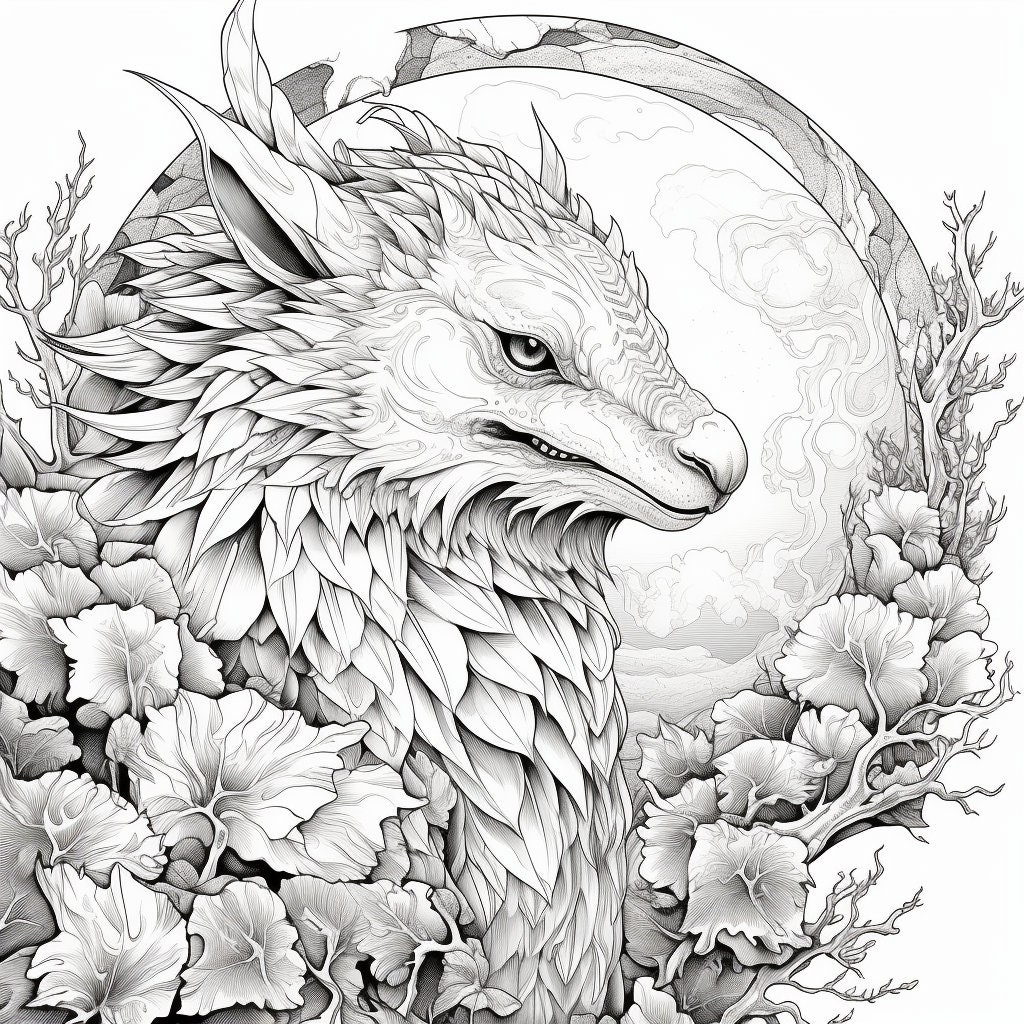 Mystical Creatures Coloring Pages Over 60 Instant Downloads - Etsy