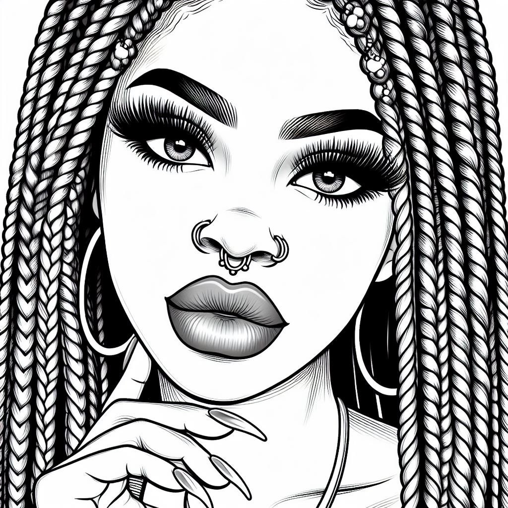 Empowered Braids Coloring Book - Instant Downloads Over 40 Images - Etsy