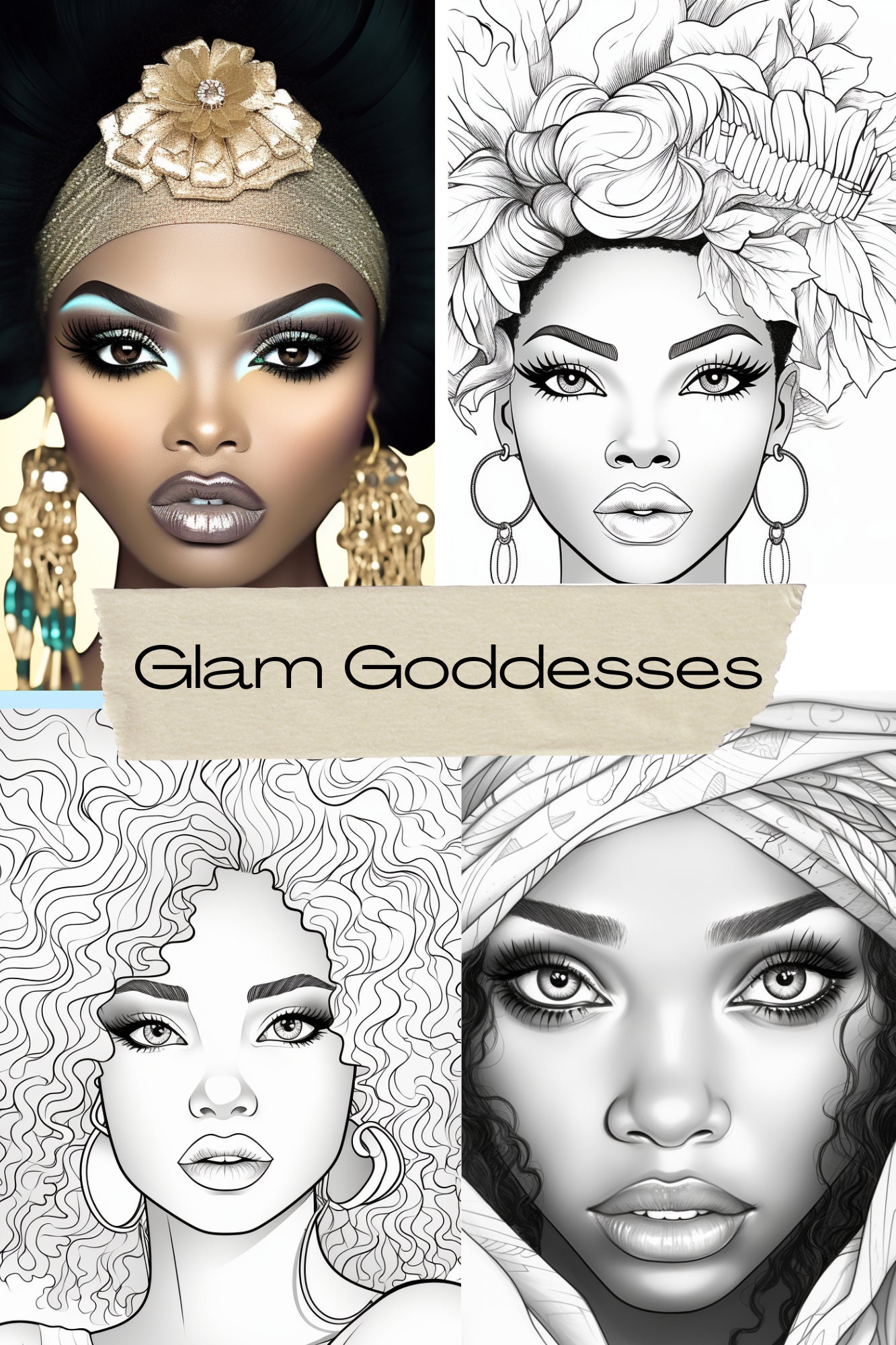 Glamour Goddess Coloring Book- Instant Download Over 15 Pages - Etsy