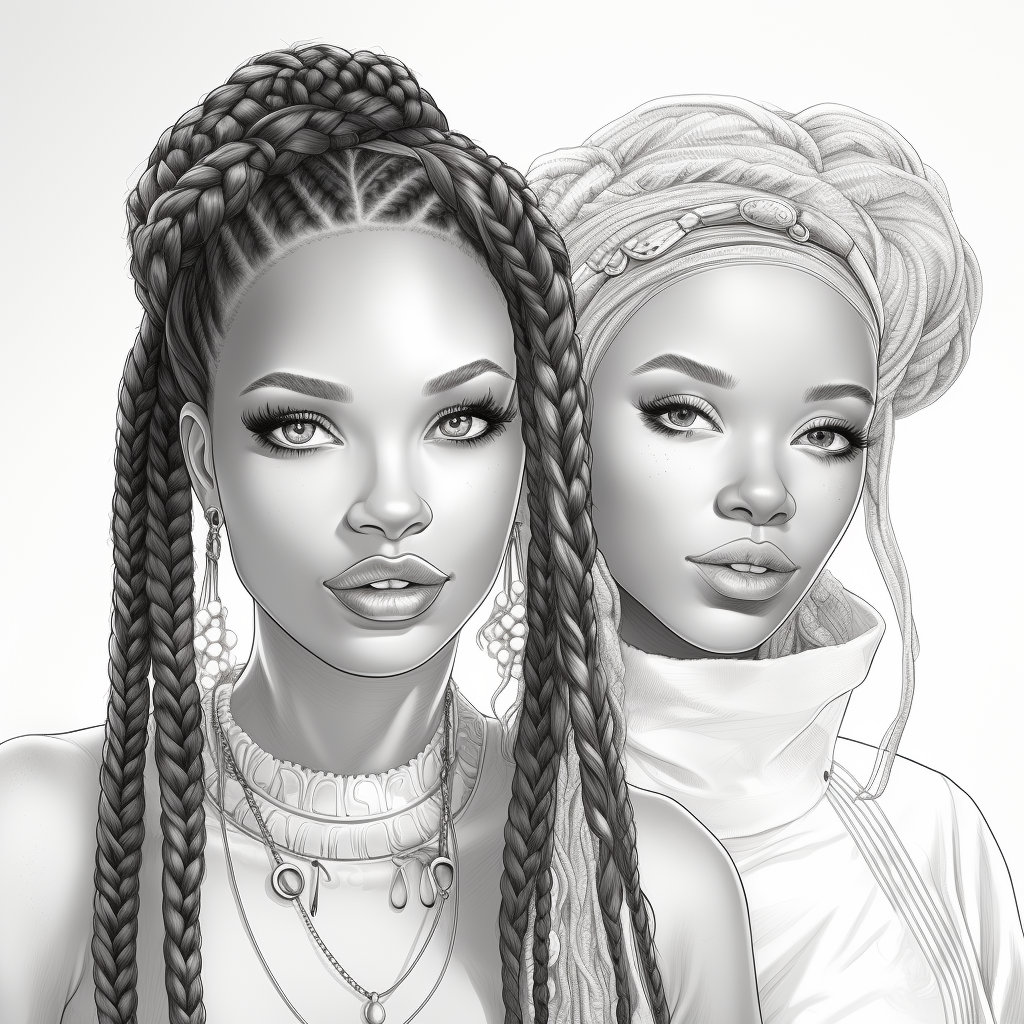 Empowered Braids Coloring Book - Instant Downloads Over 40 Images - Etsy