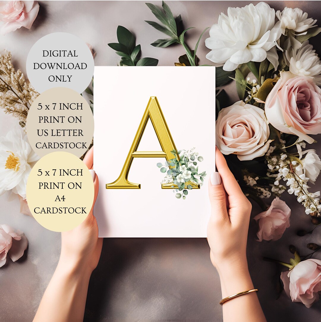 Monogram Letter A Card Digital Download | for Most Occasions. Size 5 X ...