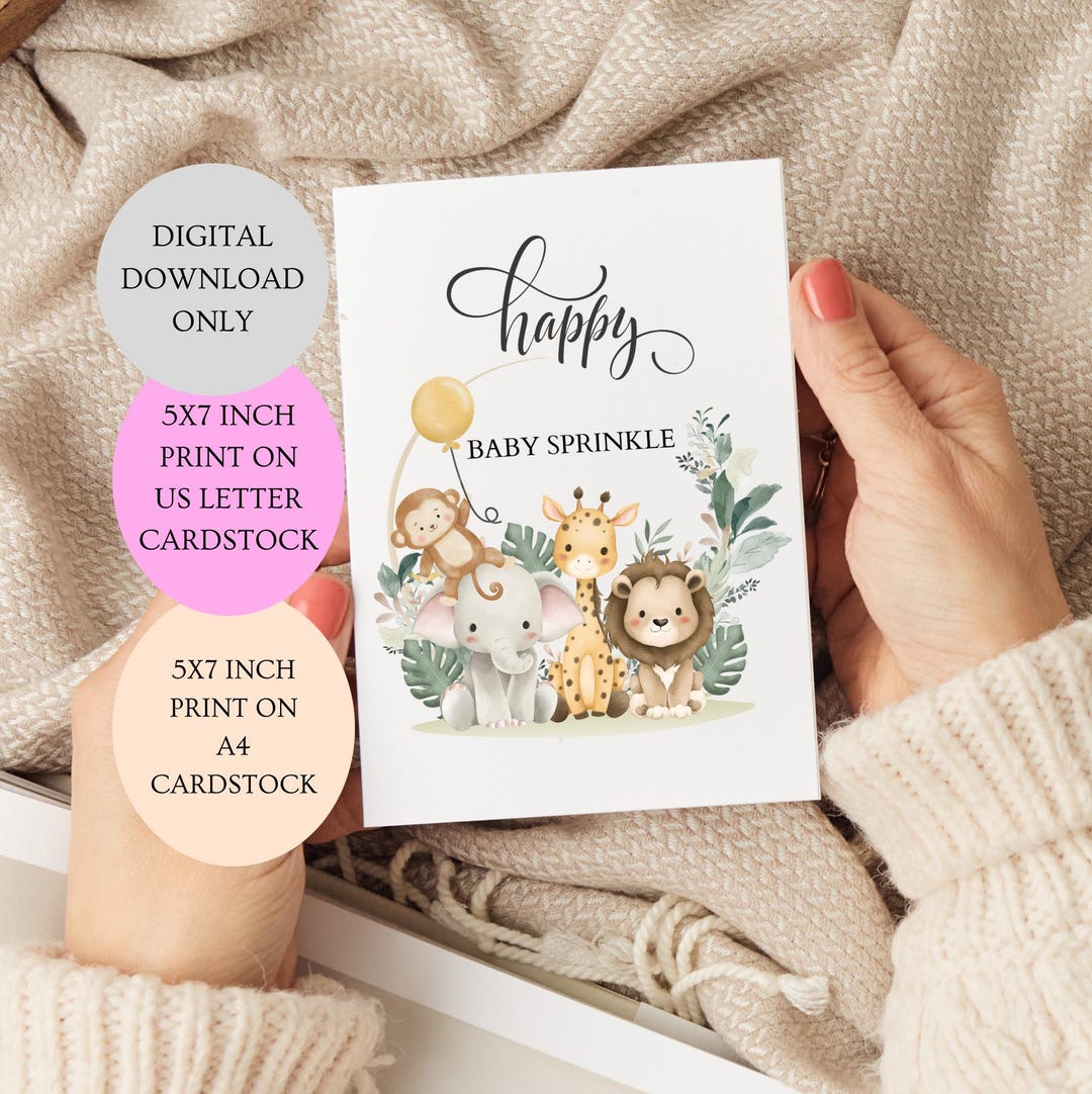 Happy Baby SPRINKLE Card Printable | Gender Neutral Digital Card | Baby ...