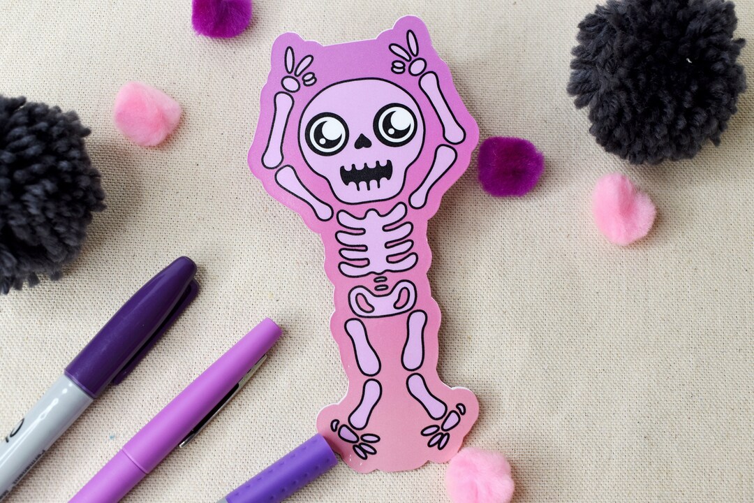 Skeleton Bookmark- Spooky Cute- Halloween - Etsy