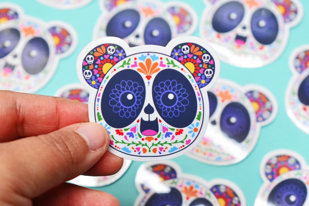 Sugar Skull Panda Vinyl Sticker- - Etsy