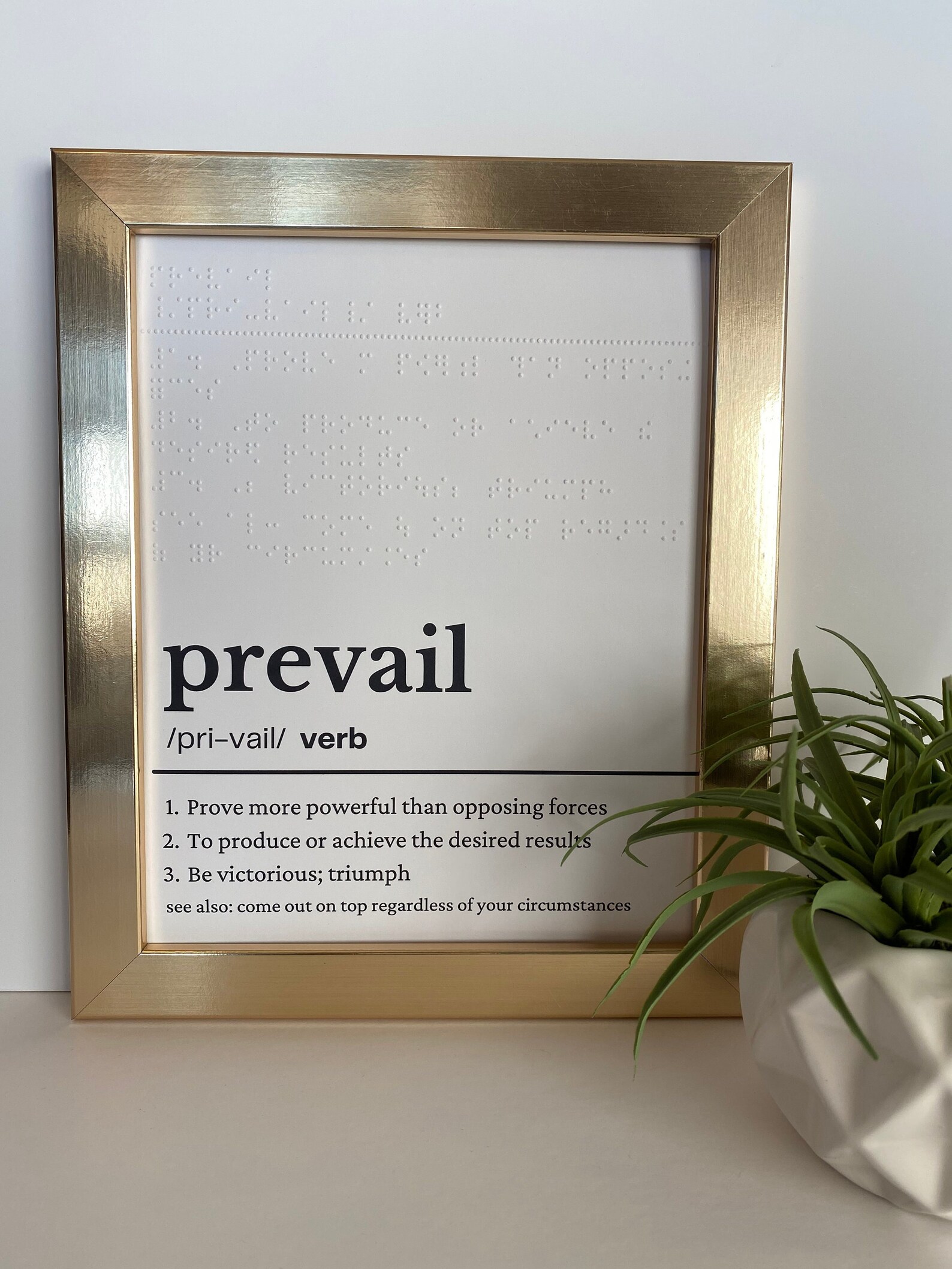 Prevail Definition Braille Art, Braille Art, Braille Gift, Braille ...