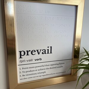 Prevail Definition Braille Art, Braille Art, Braille Gift, Braille ...