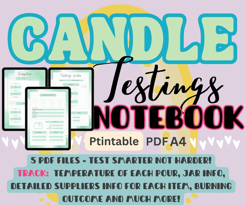 Candle Making Testing Sheet, Printable Candle Testing Notes, Candle ...