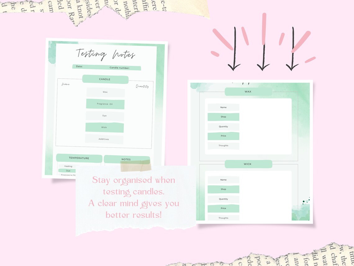 Candle Making Testing Sheet, Printable Candle Testing Notes, Candle ...