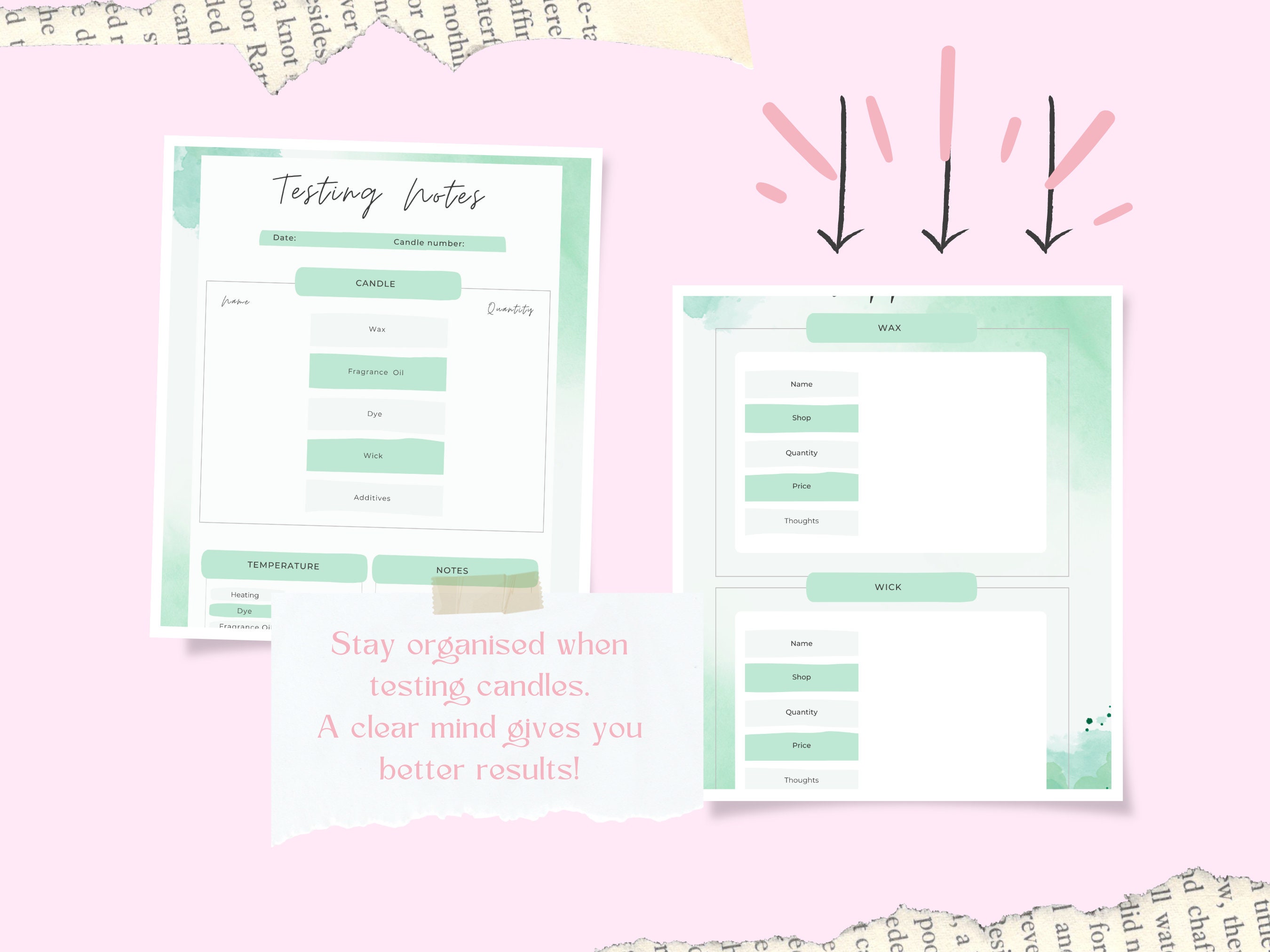 Candle Making Testing Sheet, Printable Candle Testing Notes, Candle ... Candle Making Testing Sheet, Printable Candle Testing Notes, Candle ...