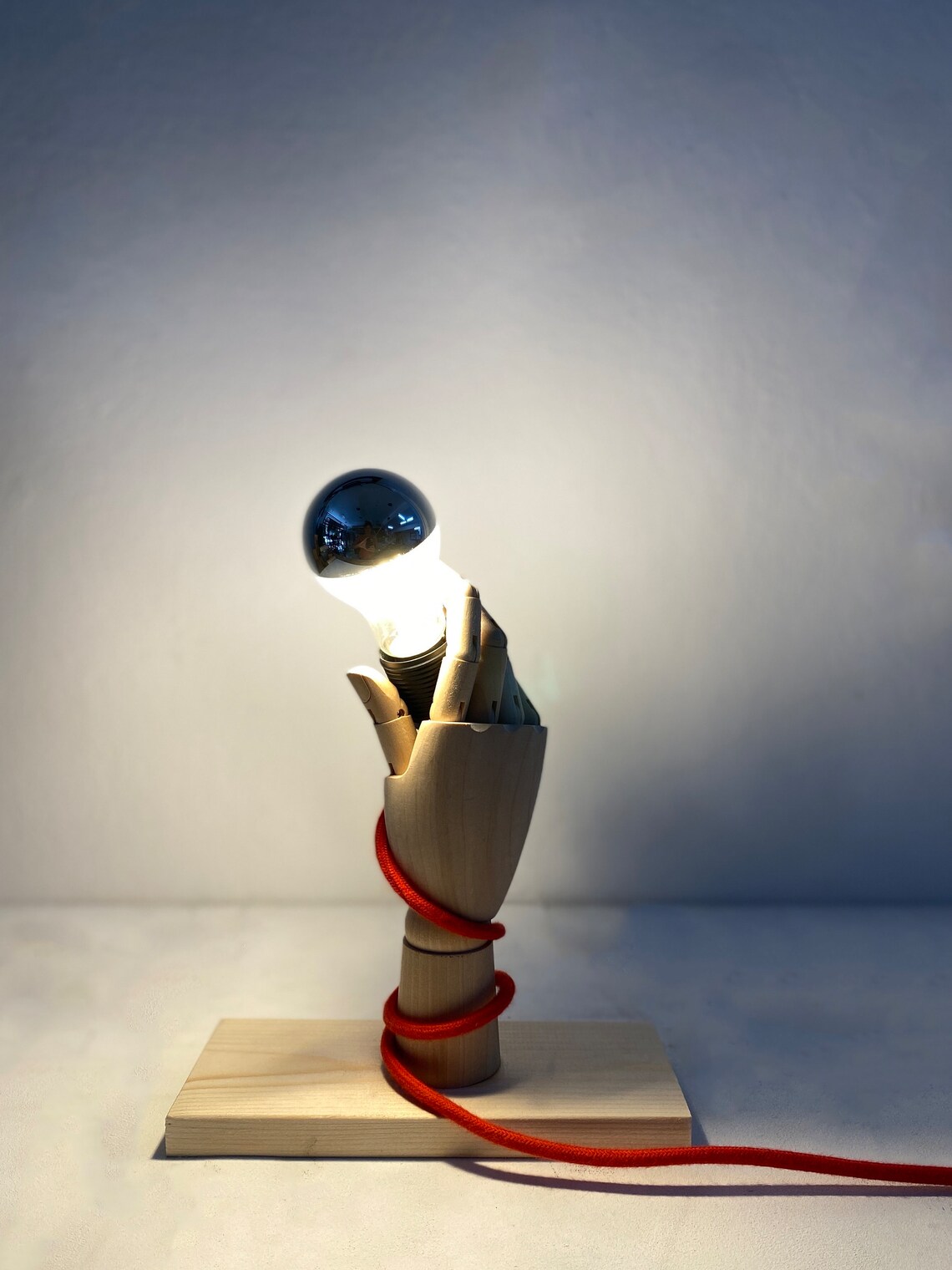 Wooden Mannequin Poseable Hand Lamp, Wall Light, Desk Lamp, Funky Lamp ...