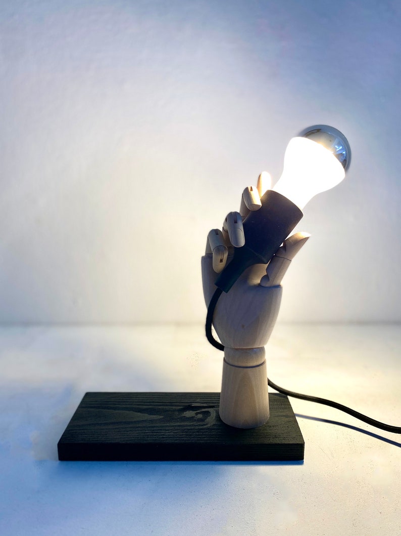 Wooden Mannequin Poseable Hand Lamp, Wall Light, Desk Lamp, Funky Lamp ...