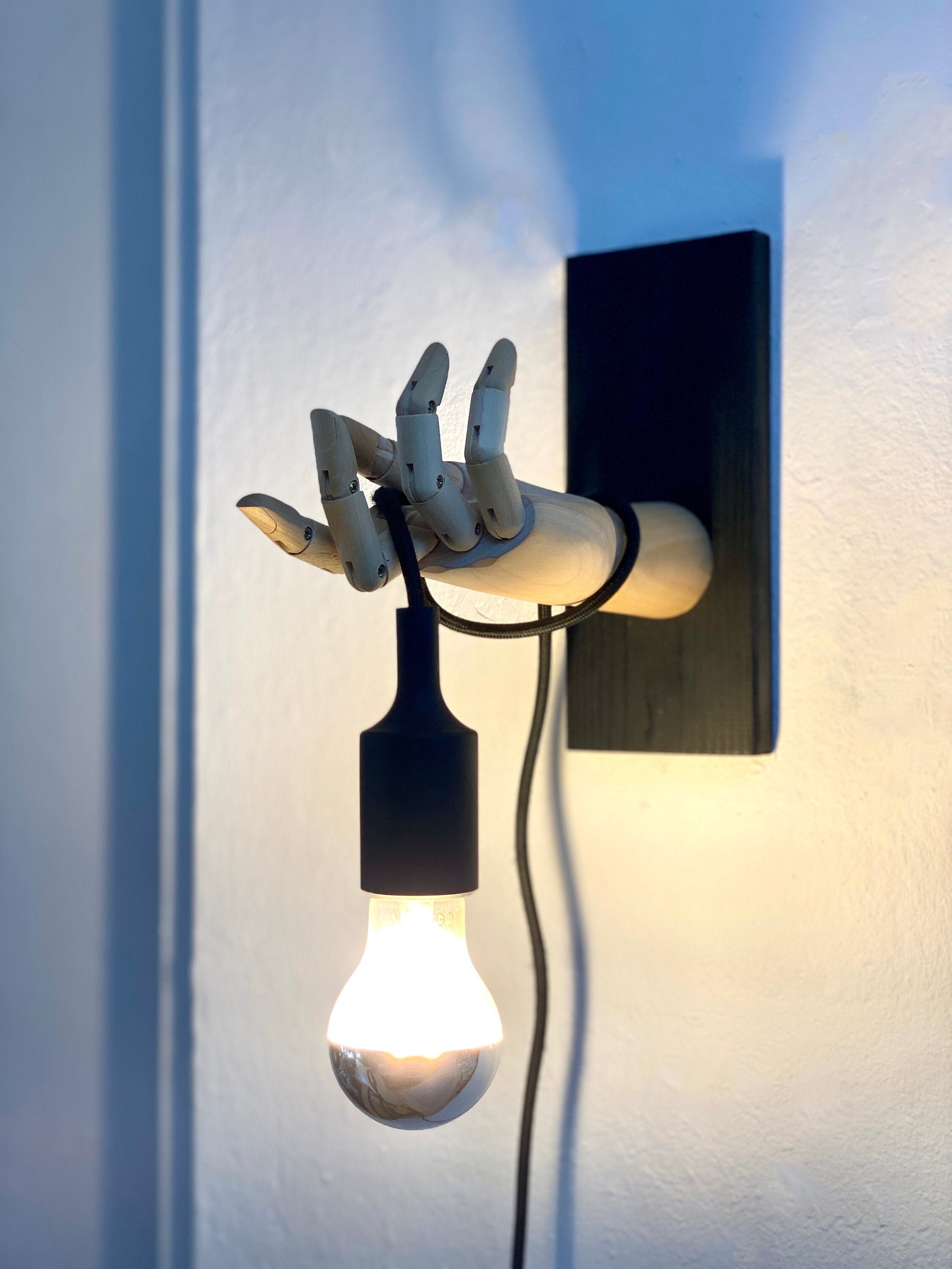 Wooden Mannequin Poseable Hand Lamp, Wall Light, Desk Lamp, Funky Lamp ...