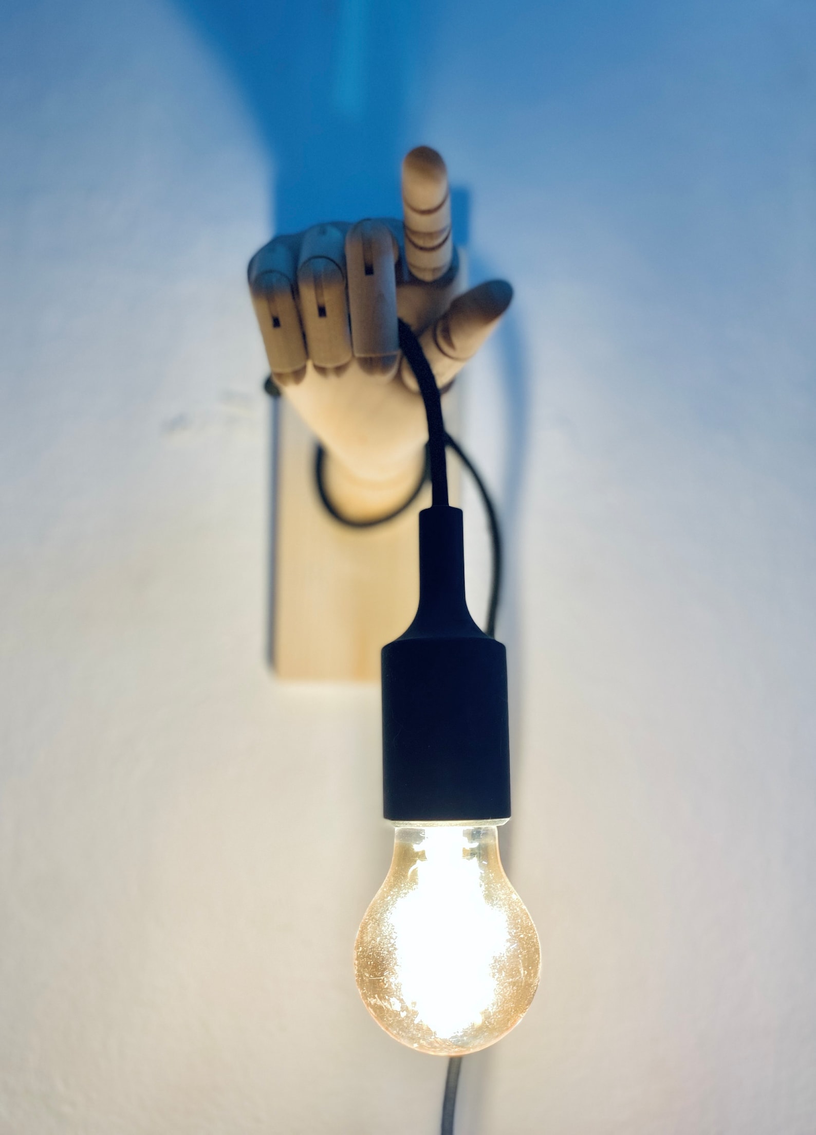 Wooden Mannequin Poseable Hand Lamp, Wall Light, Desk Lamp, Funky Lamp ...