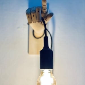 Wooden Mannequin Poseable Hand Lamp, Wall Light, Desk Lamp, Funky Lamp ...