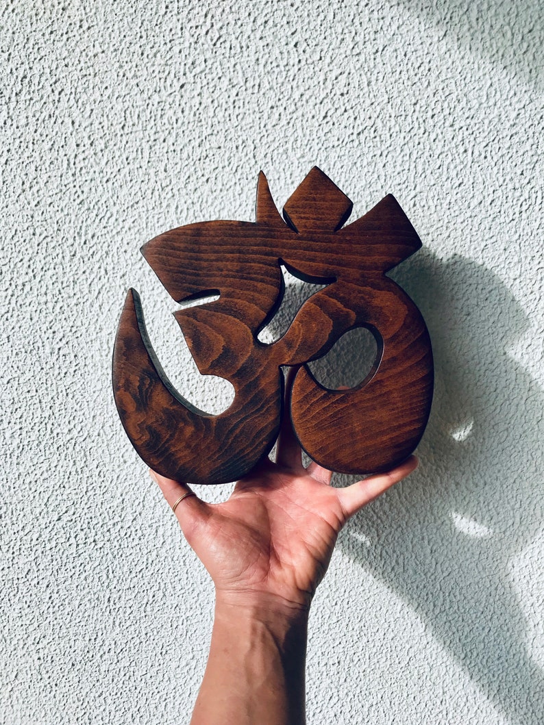 Wooden Hand Carved OM Symbol Om Symbol Yoga Symbolwood Om - Etsy