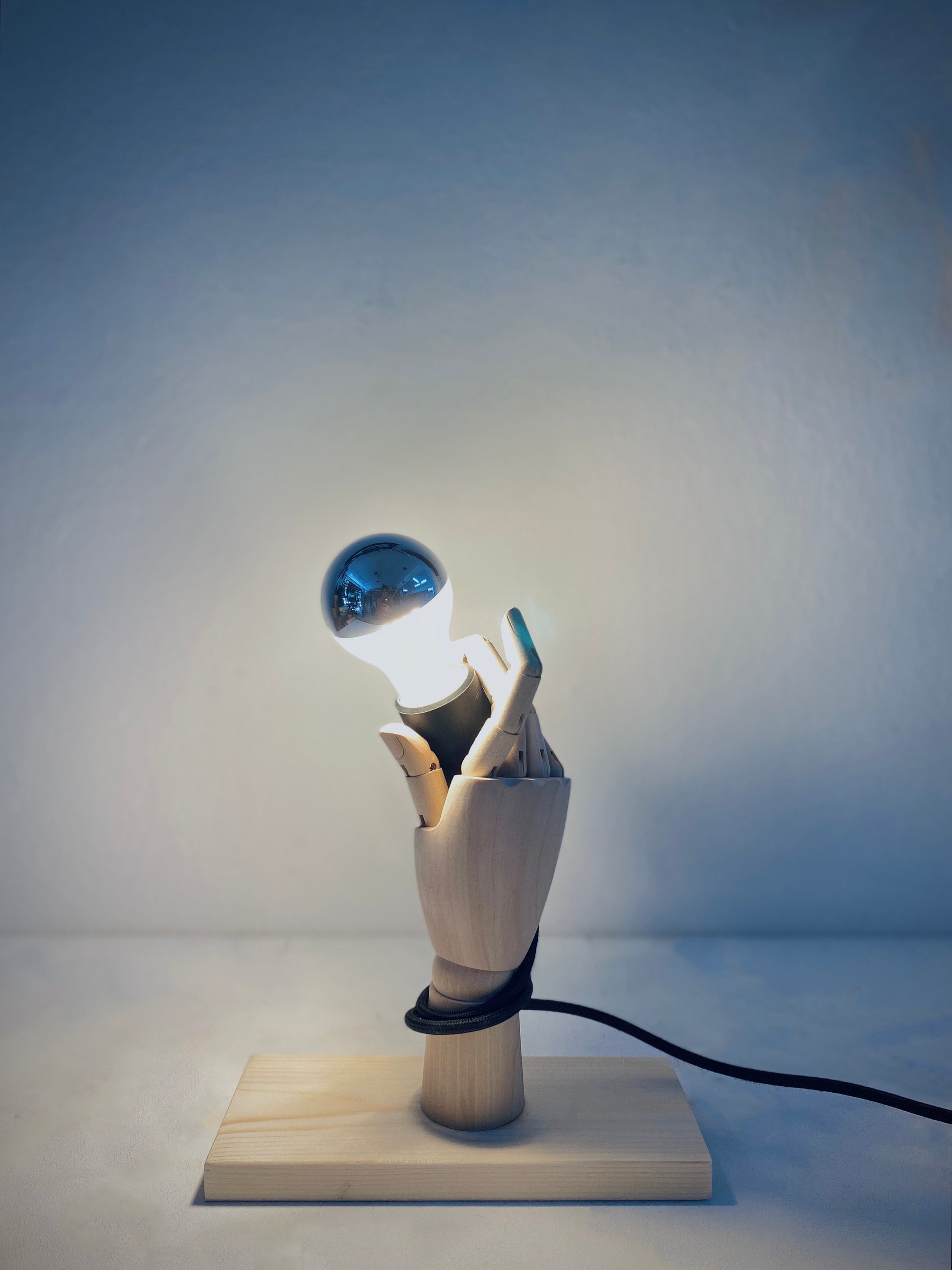 Wooden Mannequin Poseable Hand Lamp, Wall Light, Desk Lamp, Funky Lamp ...