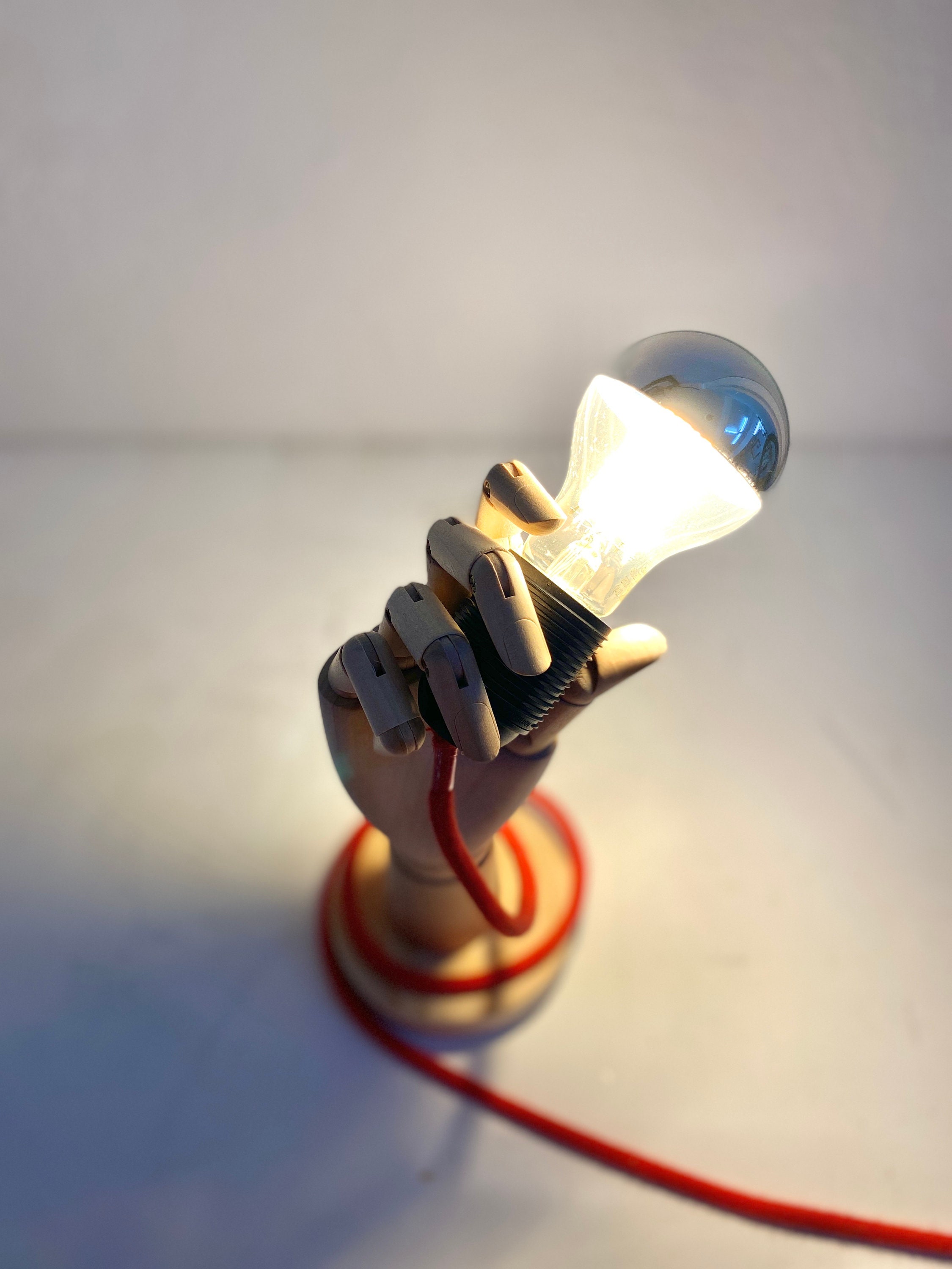 Wooden Mannequin Poseable Hand Lamp, Wall Light, Desk Lamp, Funky Lamp ...