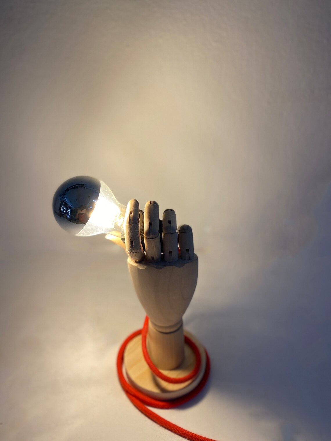 Wooden Mannequin Poseable Hand Lamp, Wall Light, Desk Lamp, Funky Lamp ...