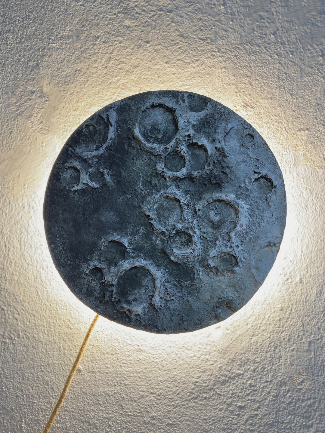 Concrete Moon, Wall Decorative Moon Lighting, Cement Moon, Wall Art ...