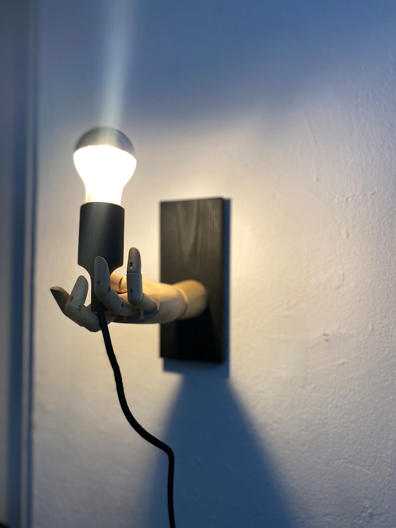 Wooden Mannequin Poseable Hand Lamp, Wall Light, Desk Lamp, Funky Lamp ...