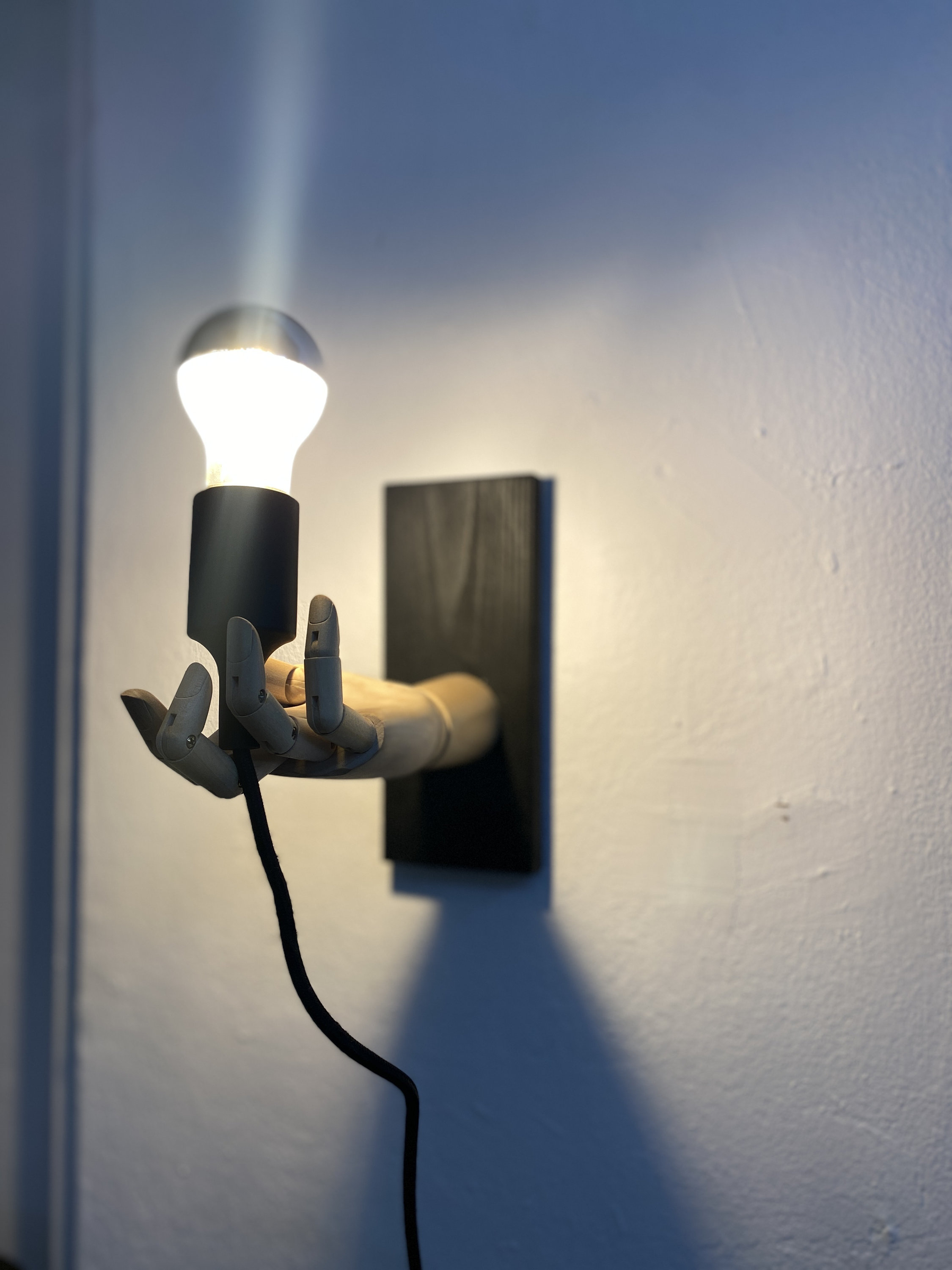 Wooden Mannequin Poseable Hand Lamp, Wall Light, Desk Lamp, Funky Lamp ...