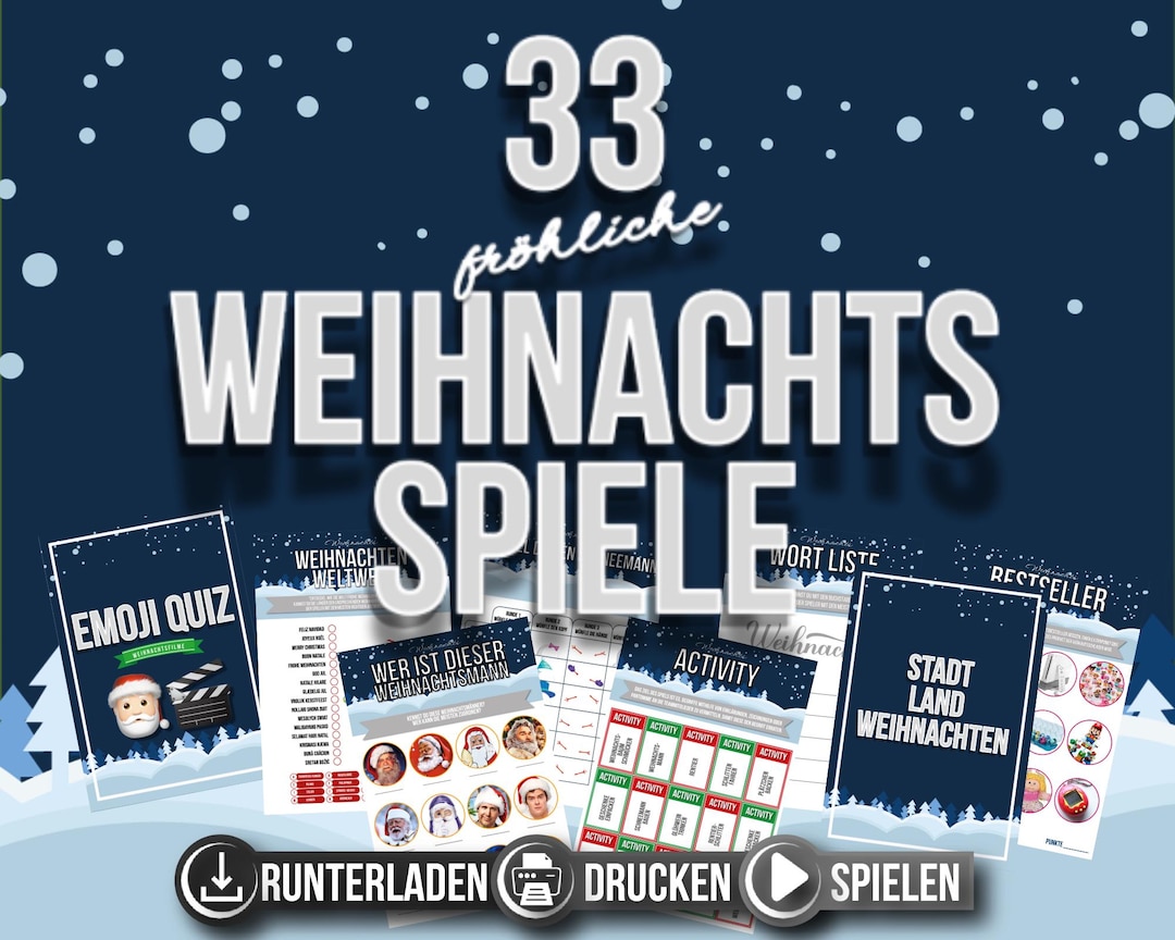 Weihnachten 33 Spiele Bundle | Weihnachtsspiele auf deutsch | Tabu ...