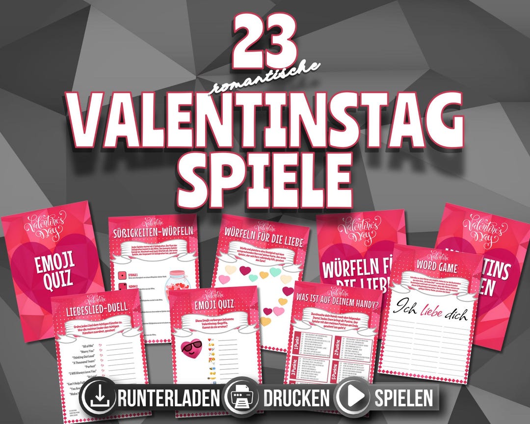 Valentine's Day 23 Games Bundle Printable Games Valentine Games in ...