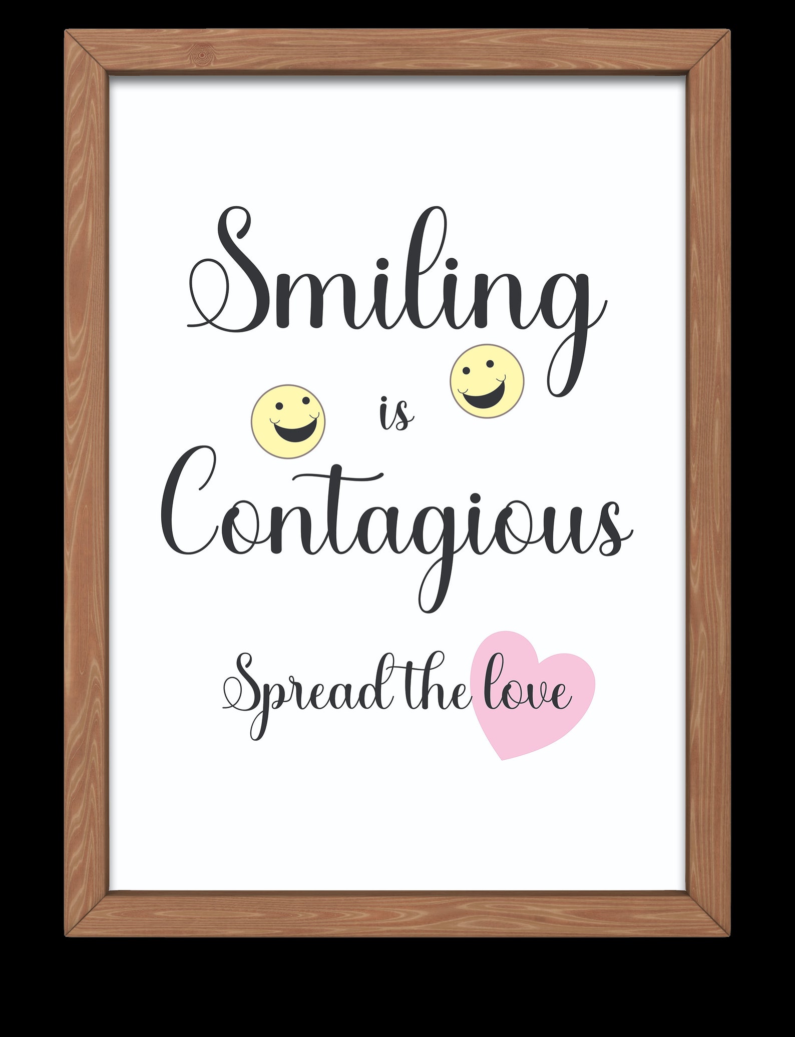Smiling is Contagious spread the Love Love poster Printable | Etsy