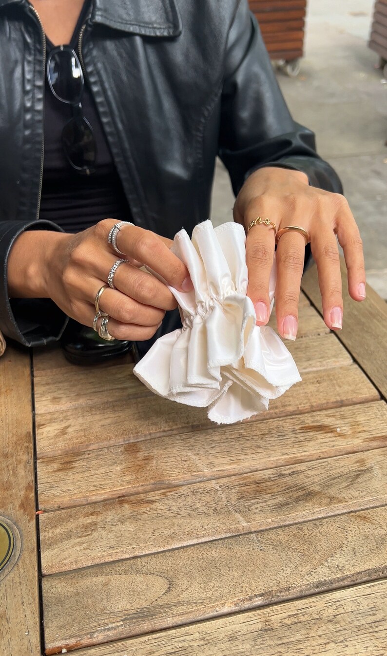 Oversized Large Ruffle Frilly Silk Taffeta Scrunchie-ivory - Etsy