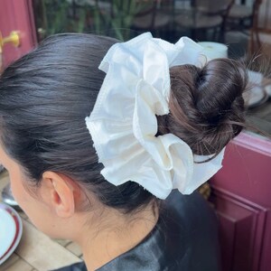 Oversized Large Ruffle Frilly Silk Taffeta Scrunchie-ivory - Etsy