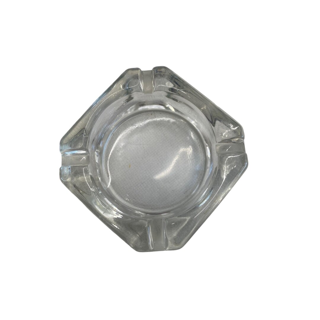 Vintage Clear Glass Ashtray Hexagonal Design & Deep Grooves - Etsy