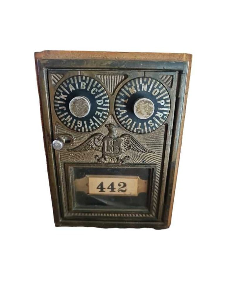 Antique USPS PO Post Office Box 442 Door Bank With Double Letter ...