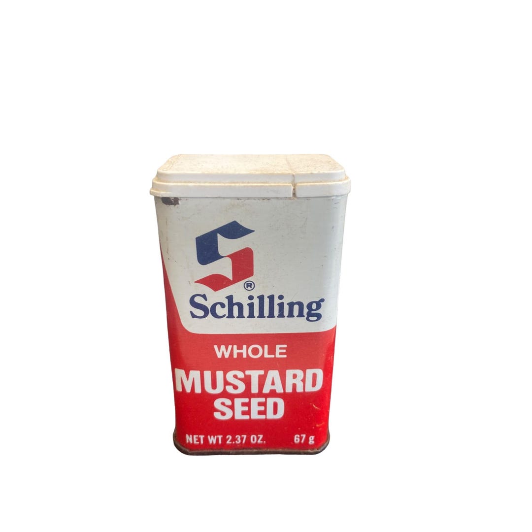 Vintage Schilling Whole Mustard Seed Tin Canister Collectible Spice ...