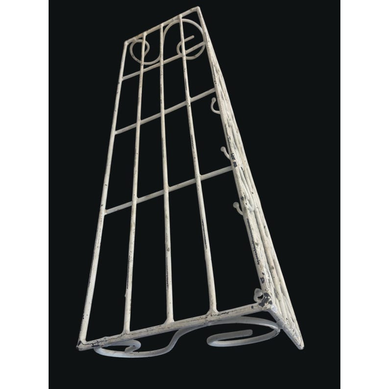 Vintage White Metal Wall Shelf Organizer With Floral Tile Design ...