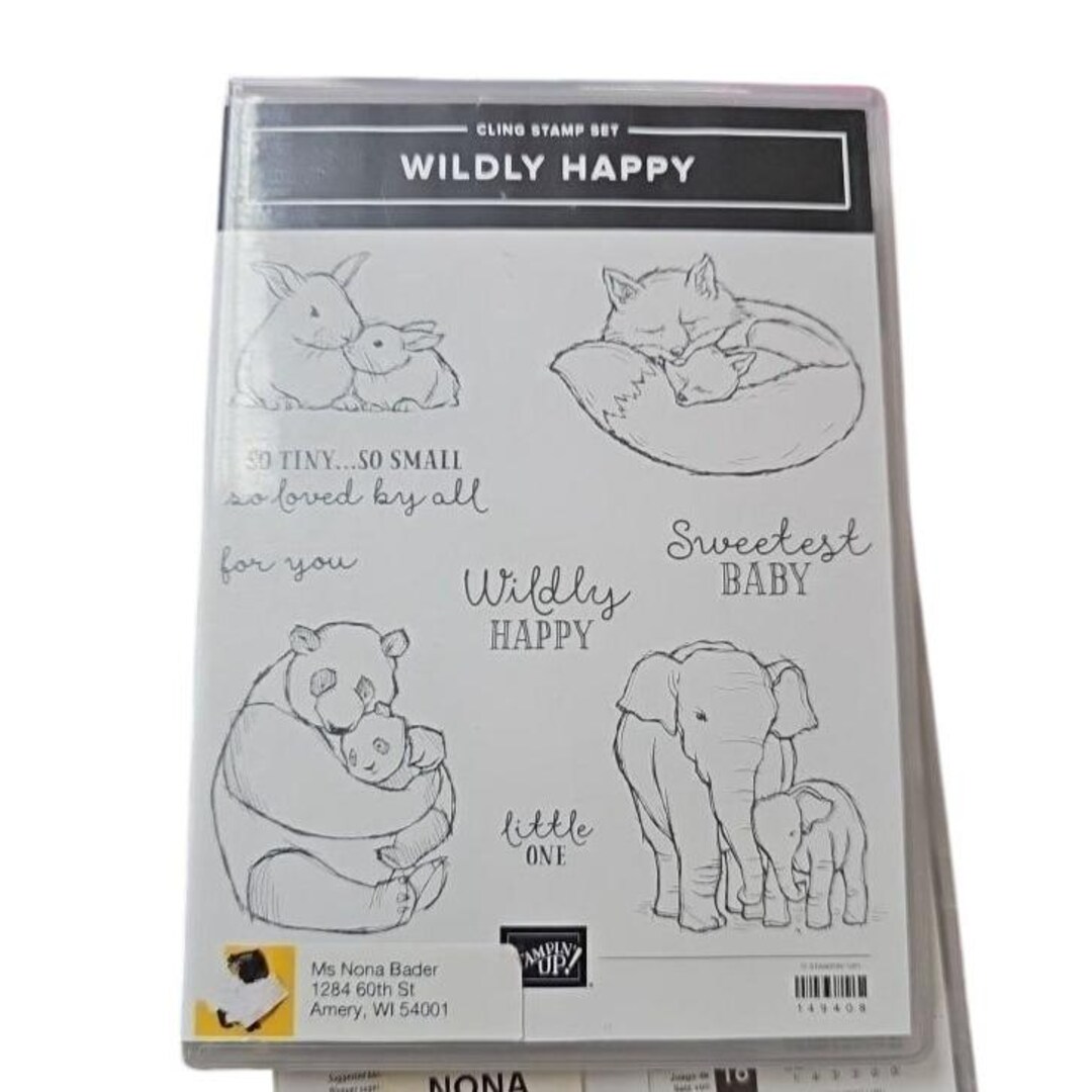 Stampin Up Wildly Happy Cling Stamp Set for Baby Animals Nursery Crafts ...