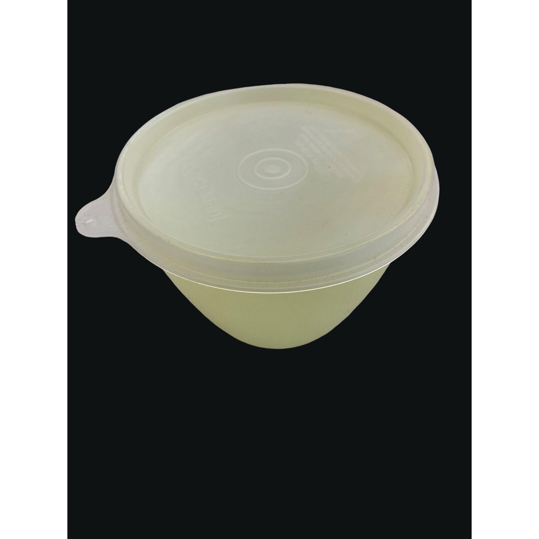 Vintage Tupperware Yellow Bowl With Lid Made in USA 1 Cup Capacity Food ...