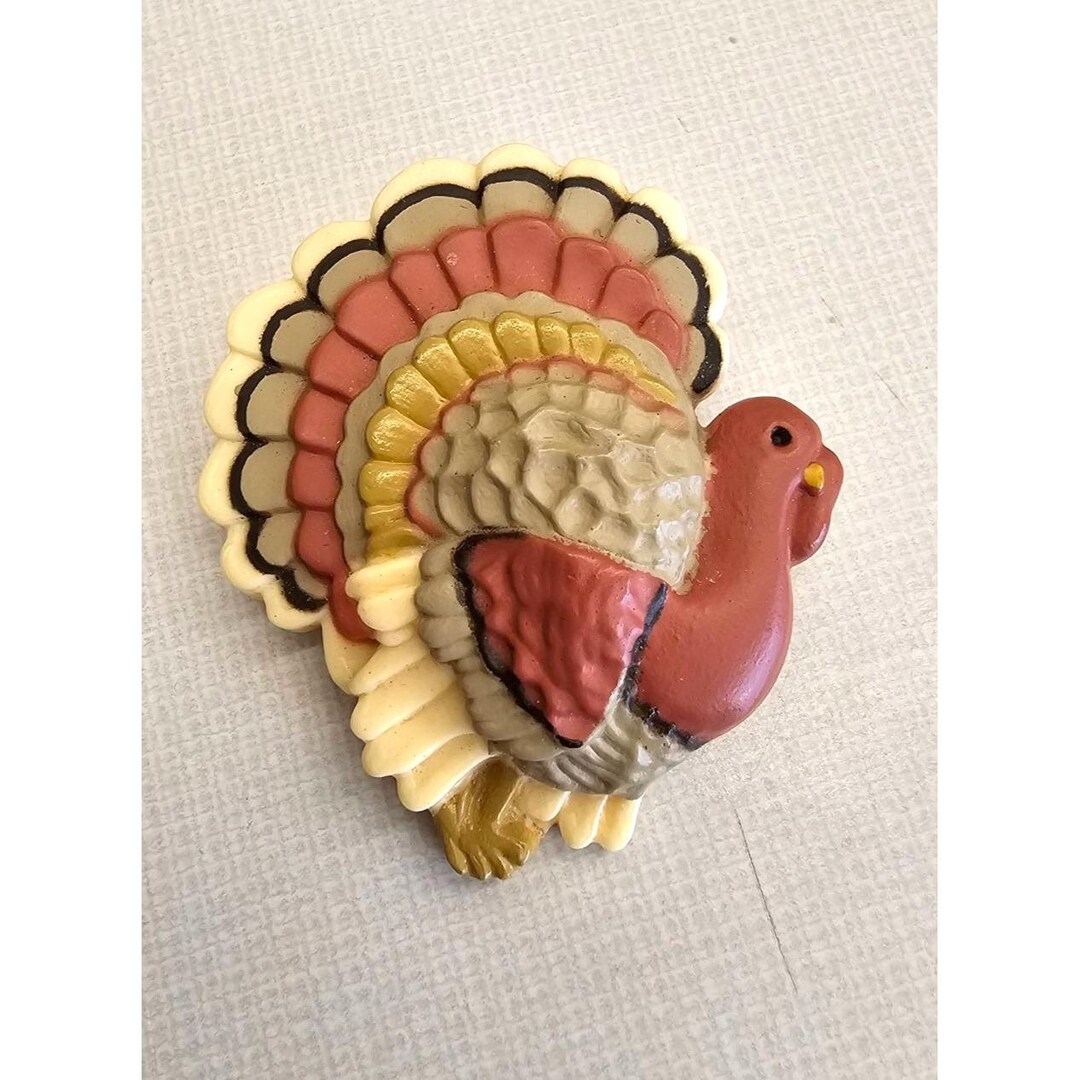 Hallmark Vintage Thanksgiving Turkey Pin Brooch Multicolor Plastic ...