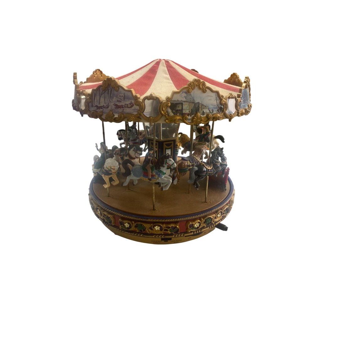 Vintage Animated Musical Carousel With Lights Mr. Christmas - Etsy